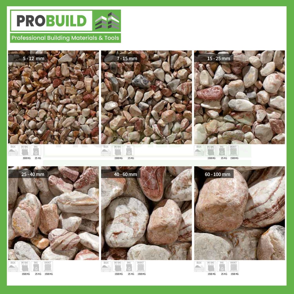 Arabescato Marble Pebbles | Probuild Malta